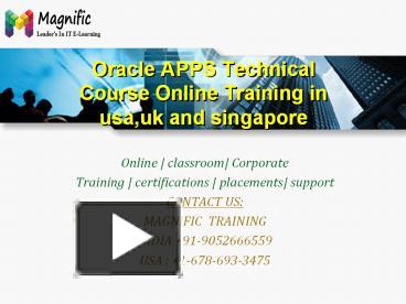 PPT – Oracle APPS Technical Course Online Training in usa,uk and ...