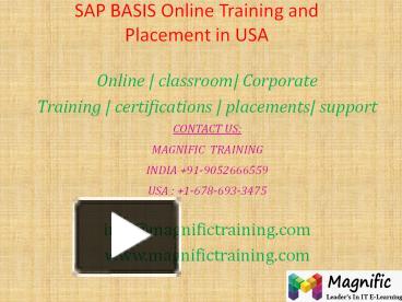 PPT – SAP BASIS Online Training and Placement in USA PowerPoint ...