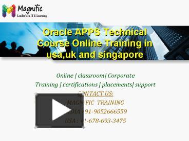 PPT – Oracle APPS Technical Course Online Training in usa,uk and ...