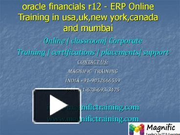 PPT – oracle financials r12 - ERP Online Training in usa,uk,new york ...