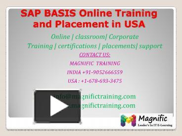 PPT – SAP BASIS Online Training and Placement in USA PowerPoint ...