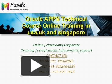 PPT – Oracle APPS Technical Course Online Training in usa,uk and ...