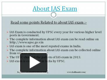 PPT – About IAS Exam PowerPoint presentation | free to download - id ...