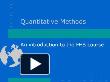 PPT – Quantitative Methods PowerPoint presentation | free to download ...