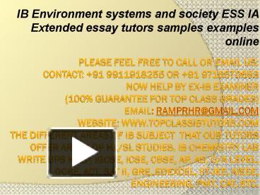 PPT – ib ess ia ee online help tuition tutors PowerPoint presentation ...