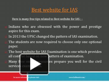 PPT – Here are more Best website for IAS PowerPoint presentation | free ...
