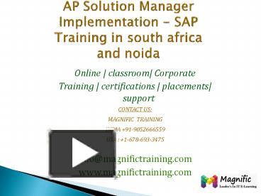PPT – SAP Solution Manager Implementation - SAP Training in south ...
