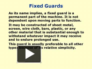 PPT – Fixed Guards PowerPoint presentation | free to view - id: 65f81b ...