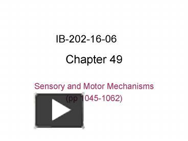 Sensory and Motor Mechanisms presentation | free to view