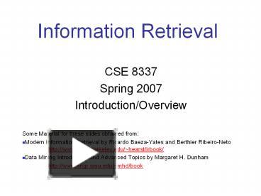 PPT – Information Retrieval PowerPoint presentation | free to download ...