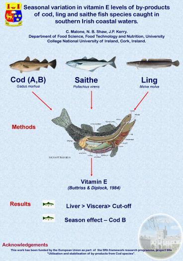 PPT – Seasonal variation in vitamin E levels of byproducts of cod, ling ...