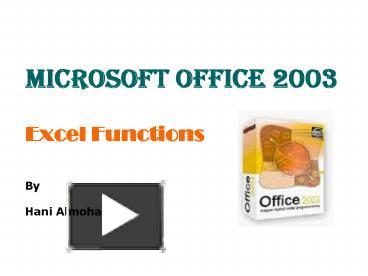 PPT – Excel Functions PowerPoint presentation | free to download - id ...