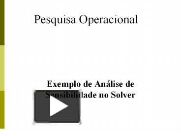 PPT – Pesquisa Operacional PowerPoint presentation | free to download ...