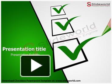 Checkbox Powerpoint Template - SlideWorld (1) Photo Slideshow | free to ...