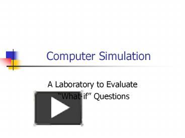 Computer Simulation presentation | free to download