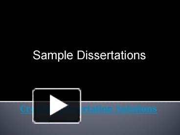 Sample Dissertations presentation | free to download