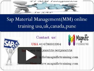 PPT – Sap Material Management(MM) online training usa,uk,canada,pune ...