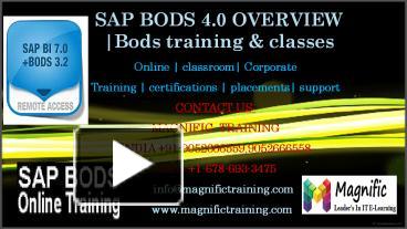 SAP BODS 4.0 OVERVIEW | Bods training & classes presentation | free to ...