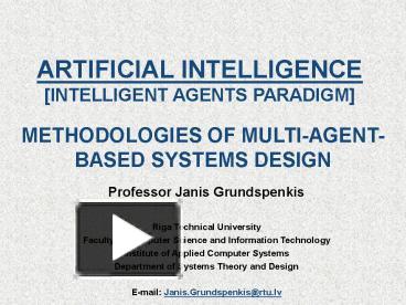 ARTIFICIAL INTELLIGENCE [INTELLIGENT AGENTS PARADIGM] presentation ...