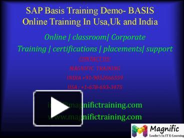 PPT – SAP Basis Training Demo- BASIS Online Training In Usa,Uk and ...