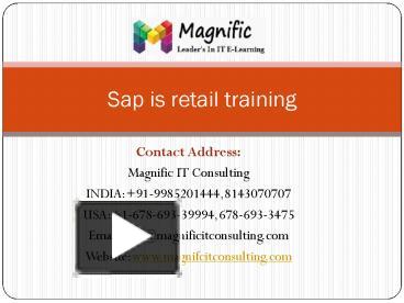 Sap is retail training presentation | free to download