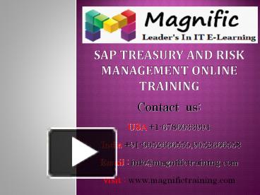 sap treasury and risk management online training presentation | free to ...