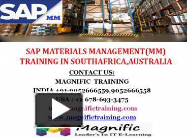 PPT – Sap materials management(mm) training in southafrica,australia ...