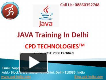 Java Training Institutes in Delhi | Java Training in Delhi presentation ...