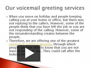 PPT – Professional Voicemail Greeting PowerPoint presentation | free to ...