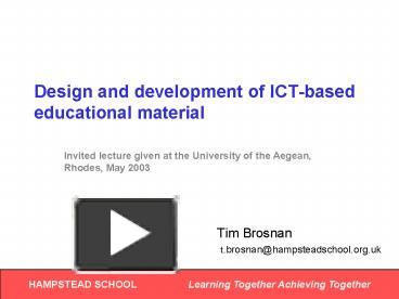 PPT – Design and development of ICT-based educational material ...