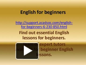 learn english beginner presentation | free to download