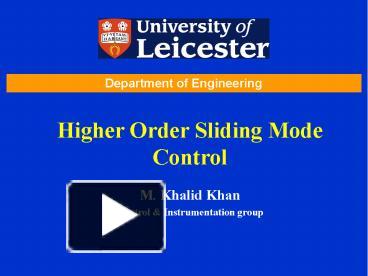 PPT – Higher Order Sliding Mode Control PowerPoint presentation | free ...
