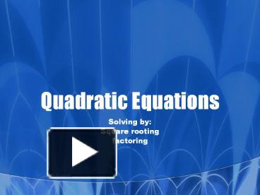 solve quadratic equations presentation | free to download