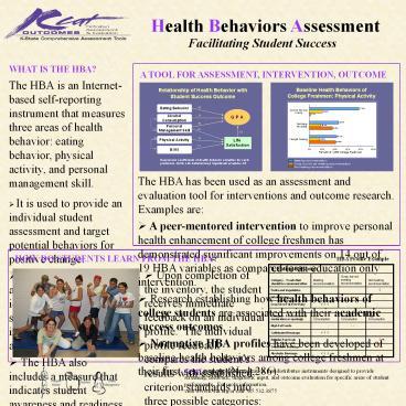 PPT – Health Behaviors Assessment PowerPoint presentation | free to ...