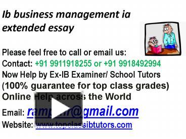 ib business management ia extended essay presentation | free to download