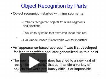 PPT – Object Recognition by Parts PowerPoint presentation | free to ...