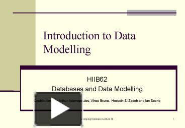 PPT – Introduction to Data Modelling PowerPoint presentation | free to ...