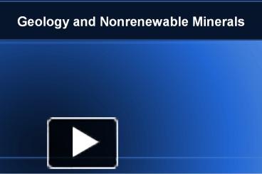 Geology and Nonrenewable Minerals presentation | free to download