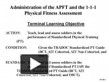 Terminal Learning Objective presentation | free to view