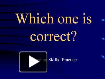 Which one is correct? presentation | free to download