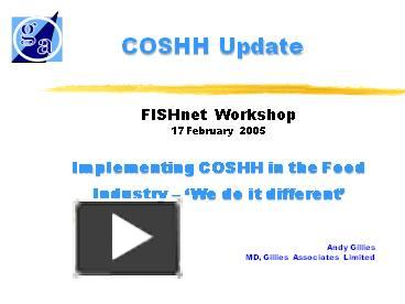 COSHH Update presentation | free to view