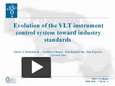 Evolution of the VLT instrument control system toward industry ...