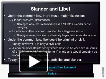 Slander and Libel presentation | free to download