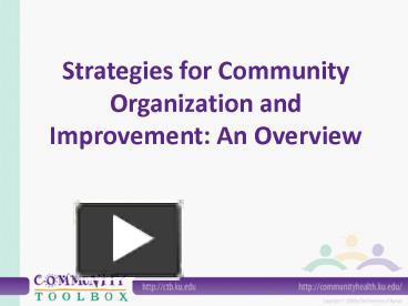 Strategies for Community Organization and Improvement: An Overview ...