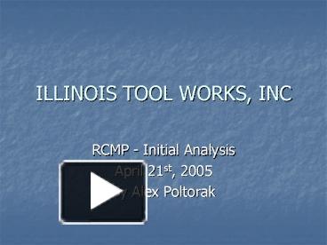 ILLINOIS TOOL WORKS, INC presentation | free to view