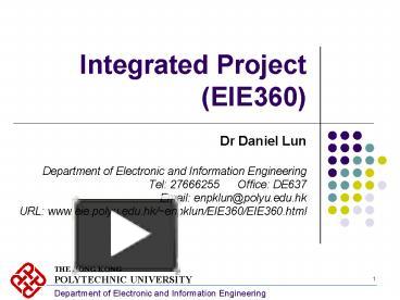 PPT – Integrated Project (EIE360) PowerPoint presentation | free to ...