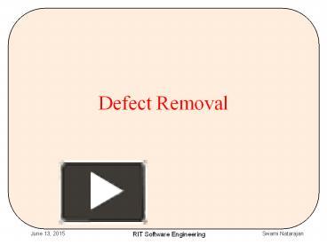 Defect Removal presentation | free to download