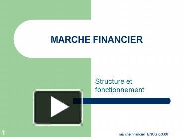 MARCHE FINANCIER presentation | free to view
