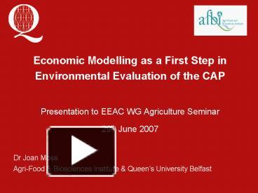 PPT – Economic Modelling as a First Step in PowerPoint presentation ...