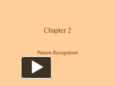 Pattern Recognition presentation | free to view